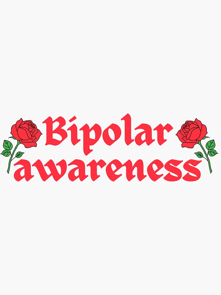"Bipolar awareness red rose design " Sticker for Sale by Holly-berry ...