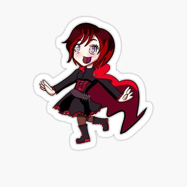"RWBY Chibi Ruby Rose " Sticker by GlassDemon25 | Redbubble