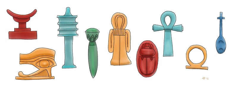 "Ancient Egyptian Amulets" by Leenasart | Redbubble