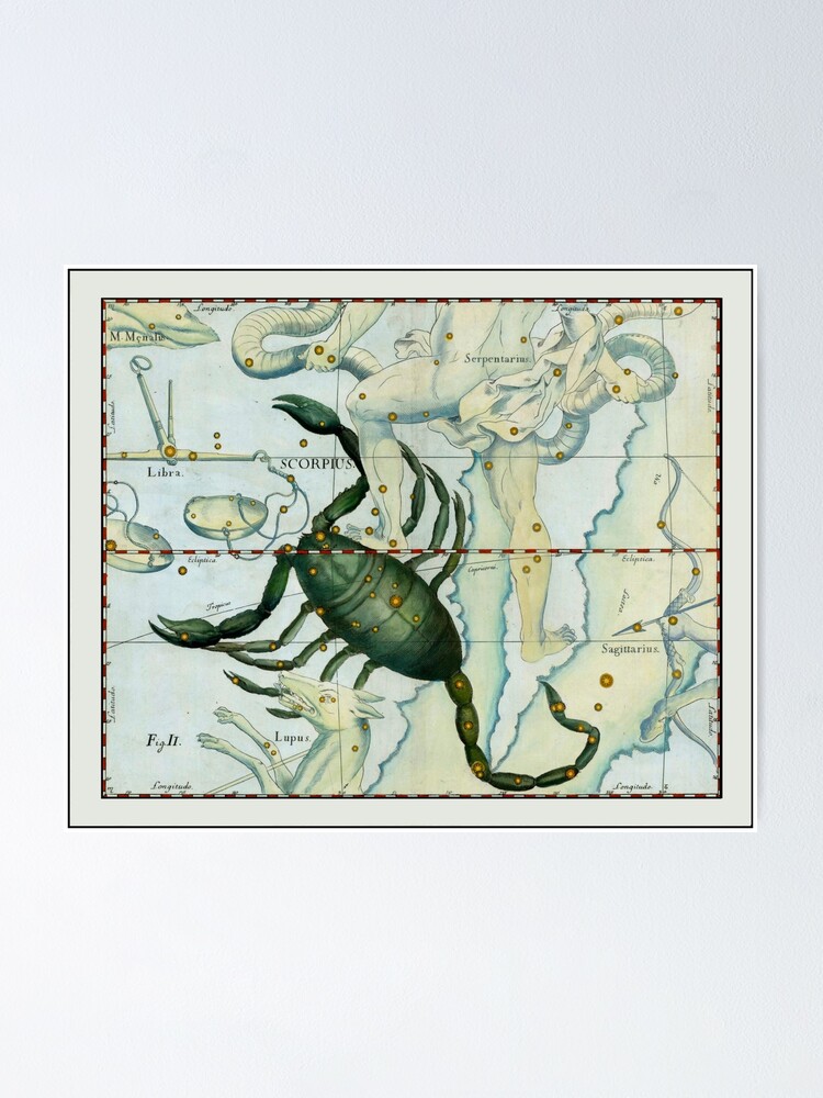 "Antique Scorpio Constellation Map" Poster for Sale by jadeandjester ...
