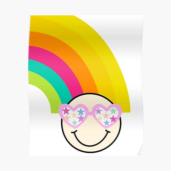 "rainbow with smiley face" Poster by mollsdesignss | Redbubble