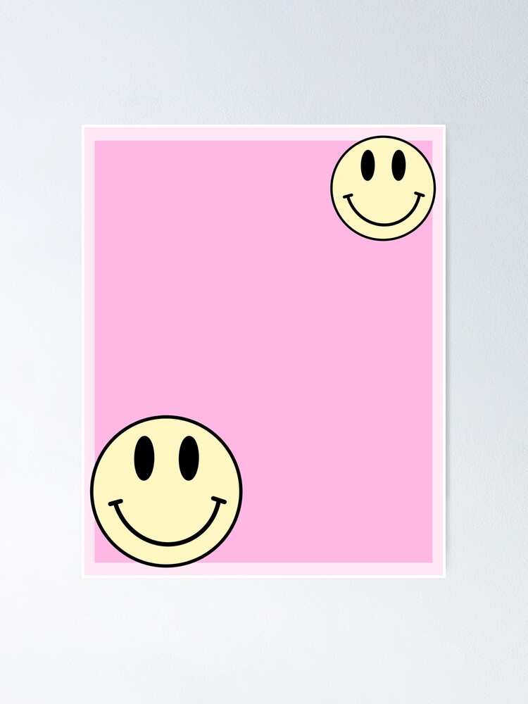 "Pink happy face" Poster by mollsdesignss | Redbubble
