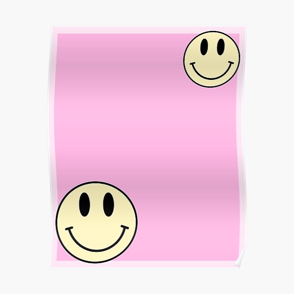 "Pink happy face" Poster by mollsdesignss | Redbubble
