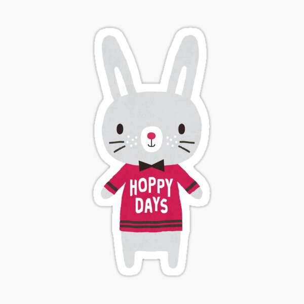 "Preppy Bunny - Hoppy Days" Sticker for Sale by daisy-beatrice | Redbubble
