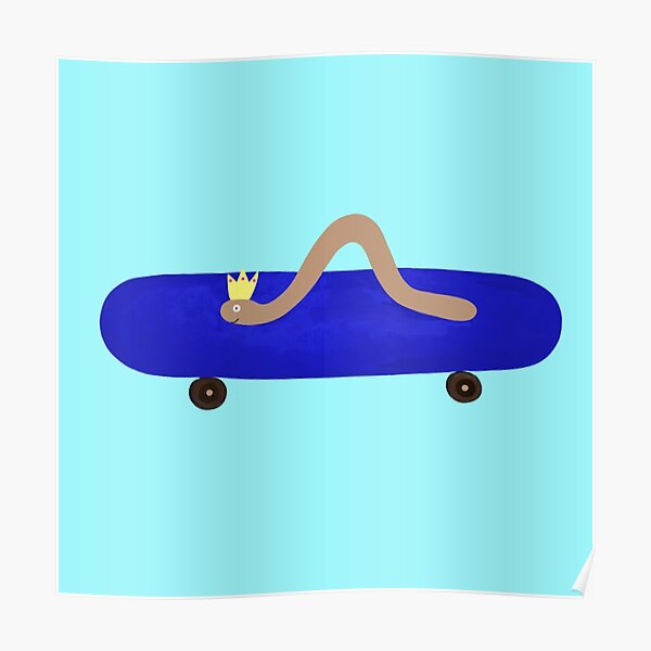 "Funny worm on a skateboard." Poster for Sale by afkor555 | Redbubble
