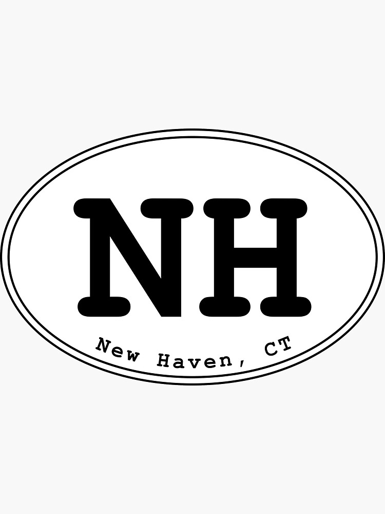 "NH - New Haven Oval Design" Sticker for Sale by dodgemdesigns | Redbubble
