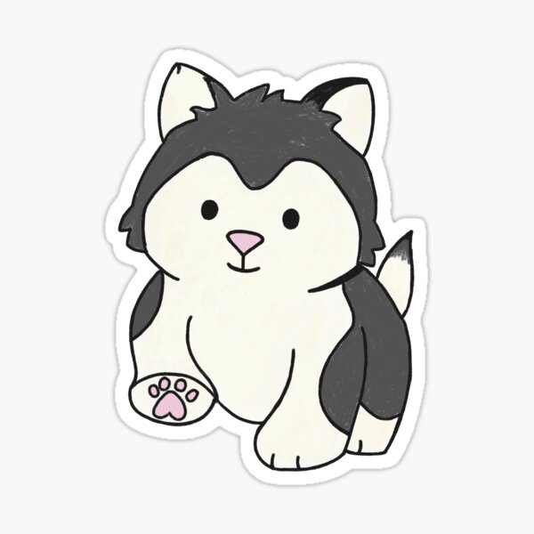 "Waving Husky" Sticker for Sale by sophiemartin29 | Redbubble