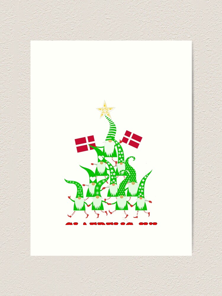 "Glaedelig Jul Nordic Gnomes Tomte Nisse Danish Christmas" Art Print ...