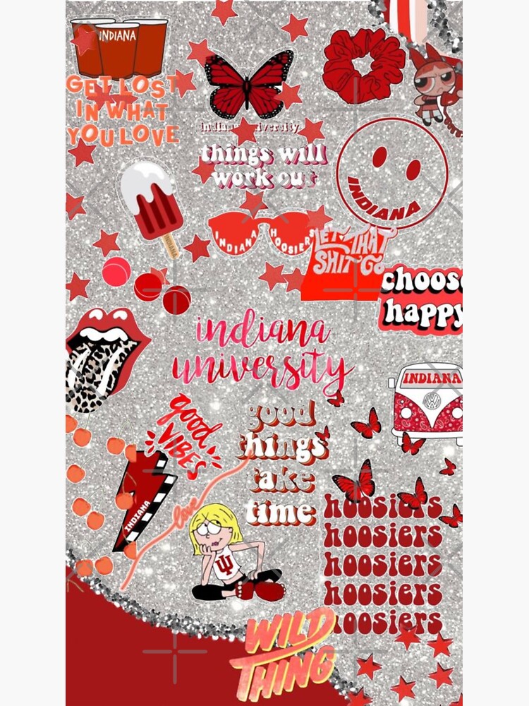 "Indiana University collage" Sticker by TrenzCA | Redbubble