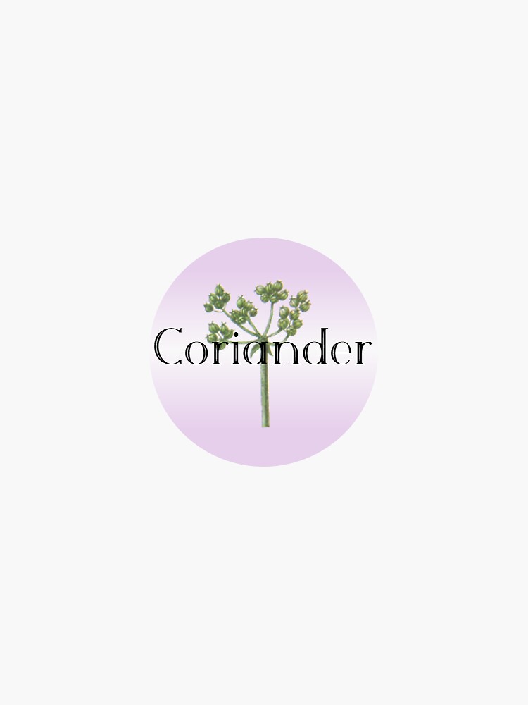 "Coriander Label " Sticker for Sale by ArtyRuby | Redbubble