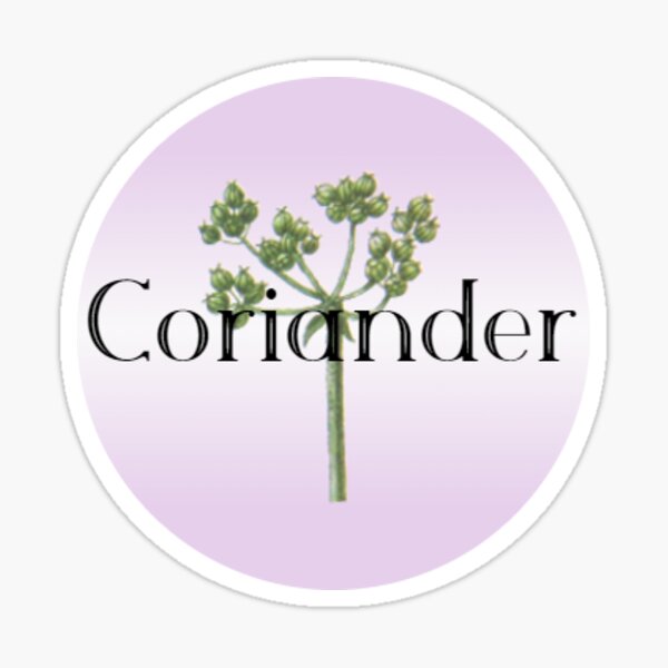 "Coriander Label " Sticker for Sale by ArtyRuby | Redbubble