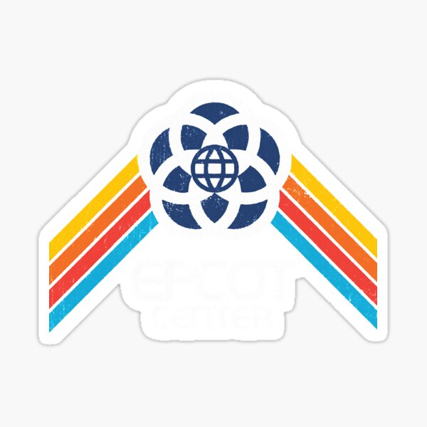 "Retro EPCOT inspired distressed logo by Kelly Design Company" Sticker ...