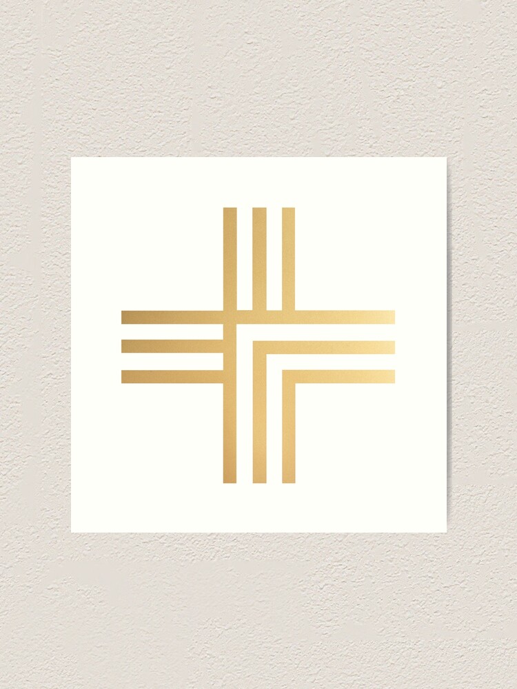 "Geometric Plus Sign (Gold)" Art Print for Sale by starkle | Redbubble
