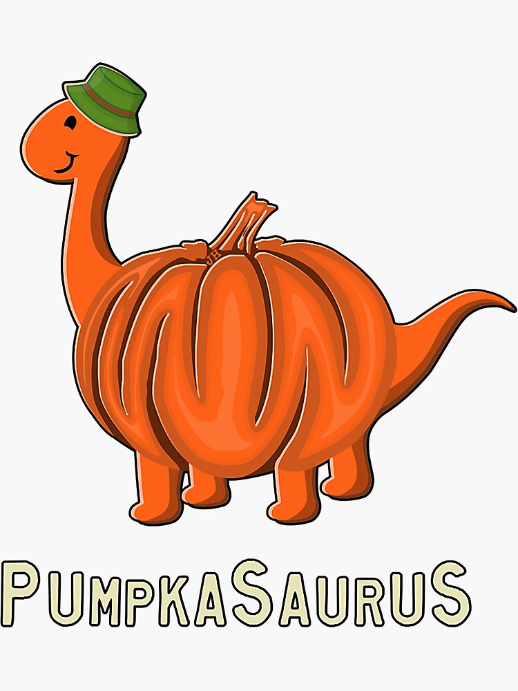 "Pumpkasaurus Pumpkin Dinosaur Halloween" Sticker for Sale by ...