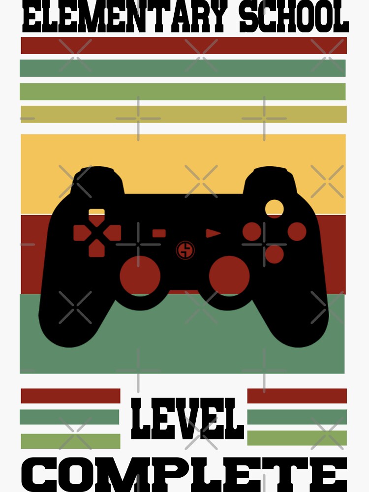 "Elementary School Level Complete" Sticker for Sale by Chiyoda | Redbubble