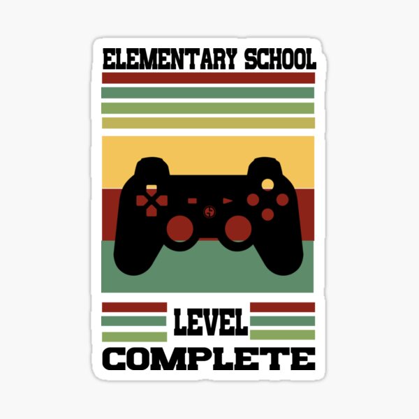 "Elementary School Level Complete" Sticker for Sale by Chiyoda | Redbubble