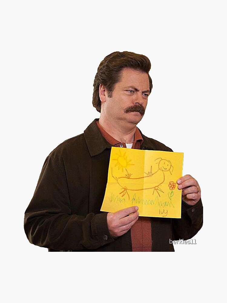 "Ron Swanson" Sticker by berkles11 | Redbubble