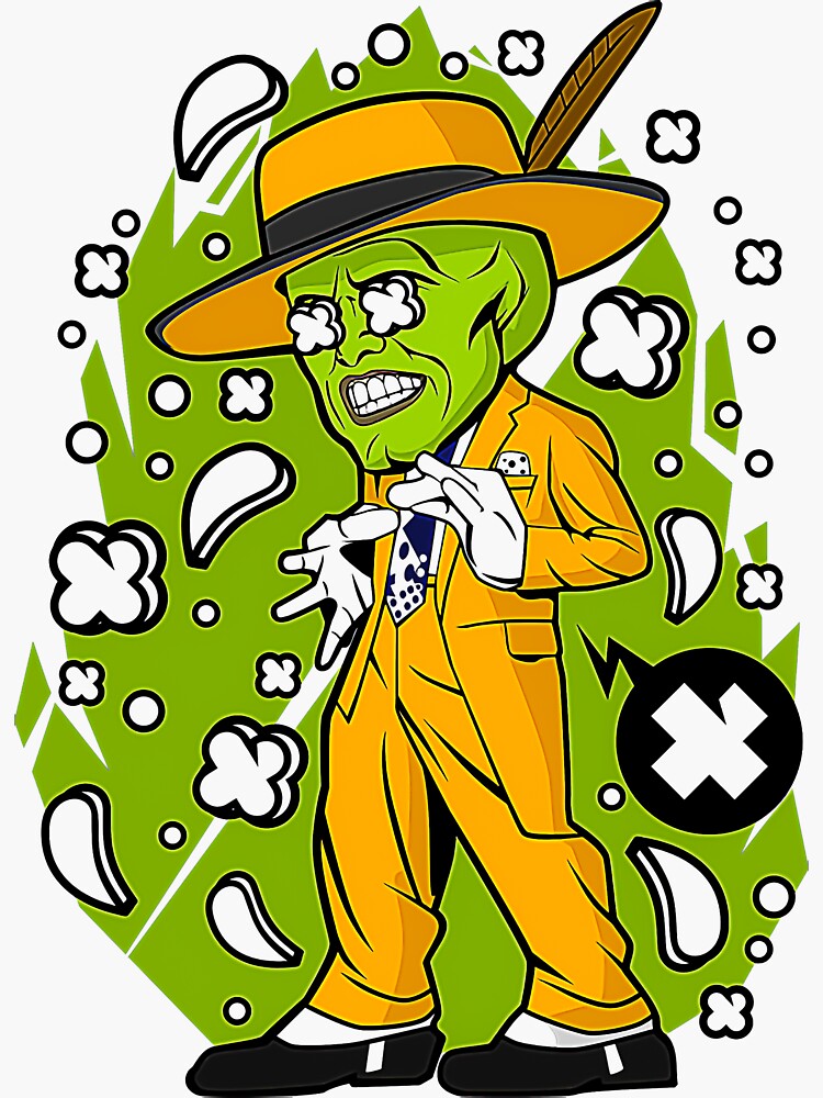 "The Mask fan art" Sticker for Sale by akomiqguel | Redbubble