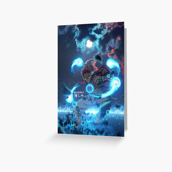 "Akaza Demon Slayer Kimetsu No Yaiba" Greeting Card by demon-slayers ...