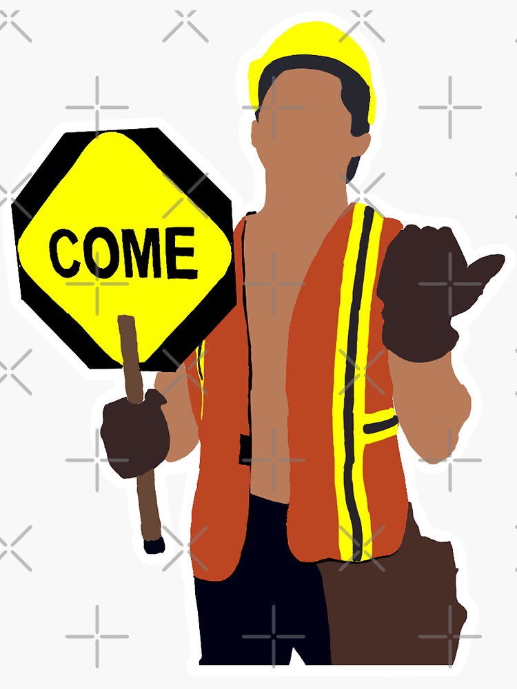 "Construction Work Mark" Sticker for Sale by CharlotteR-16 | Redbubble