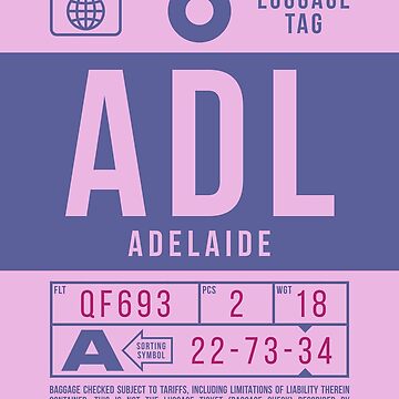 "Luggage Tag B - ADL Adelaide Australia" Sticker for Sale by ...