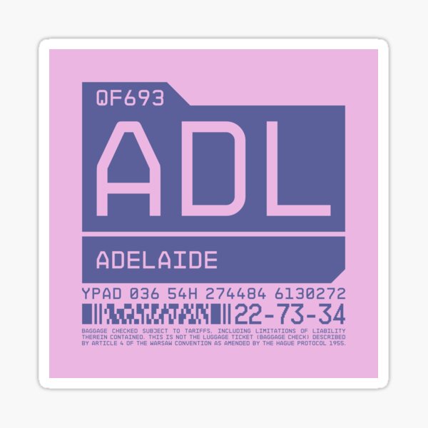 "Luggage Tag C - ADL Adelaide Australia" Sticker for Sale by ...