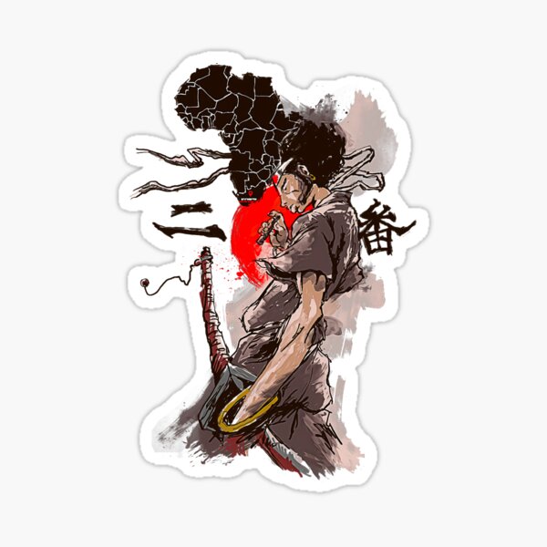"Afro Samurai anime gift" Sticker for Sale by Ashackenna | Redbubble
