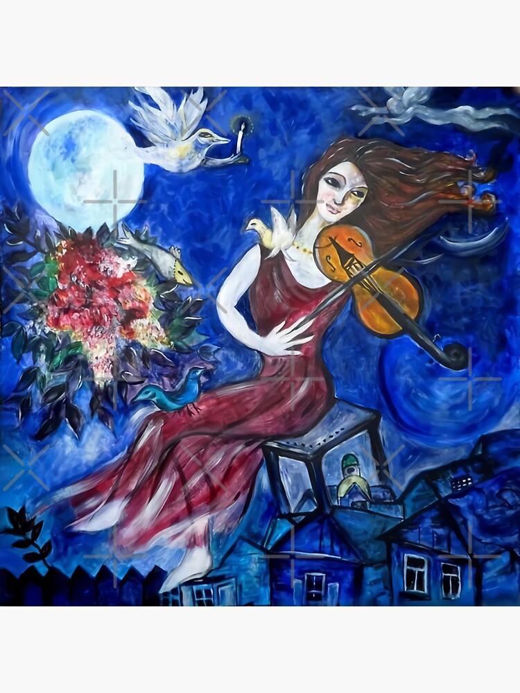 "Marc Chagall The Violin" Sticker by monikasankt3 | Redbubble