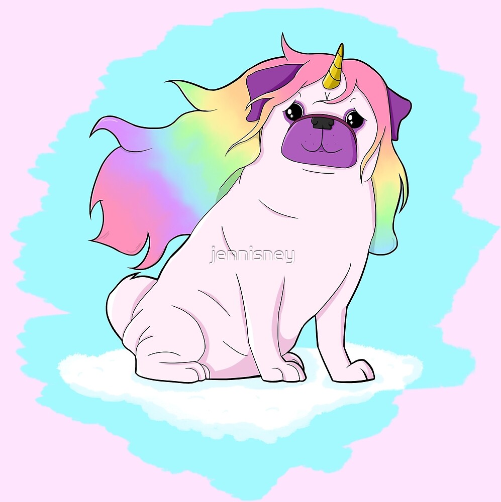 "Pugicorn" by jennisney | Redbubble