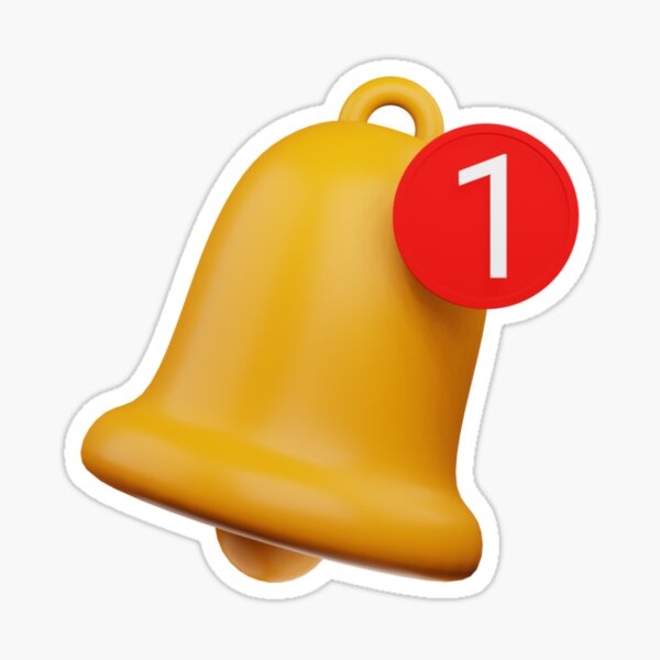 "Notification Bell" Sticker for Sale by 3Dimension | Redbubble