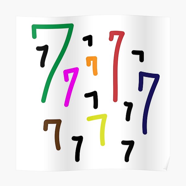 "the various colors of the number 7" Poster for Sale by crazyhome ...