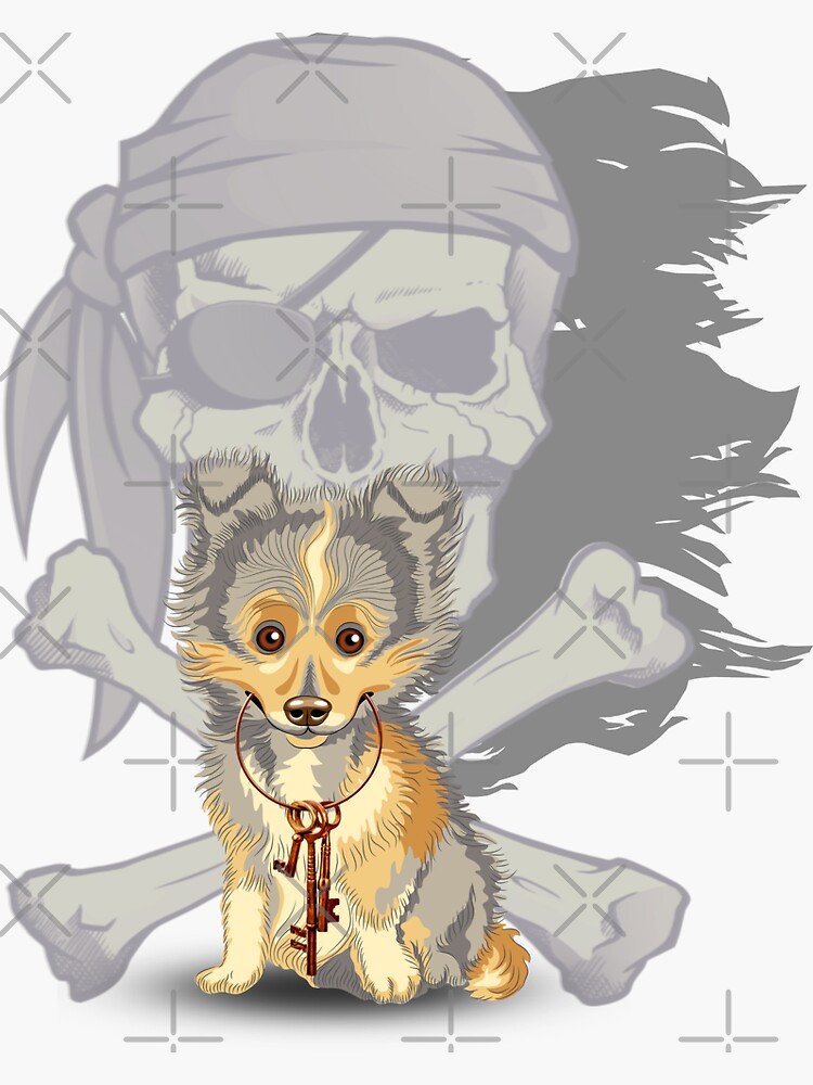 "Pirate Dungeon Prison Keys Puppy Dog" Sticker by Smagnaferous | Redbubble