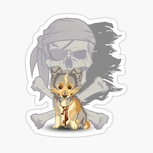 "Pirate Dungeon Prison Keys Puppy Dog" Sticker by Smagnaferous | Redbubble