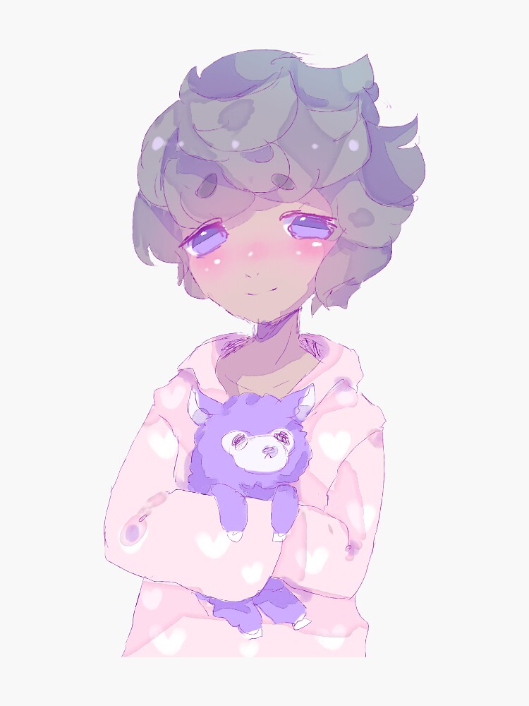 "Boy & llama" Sticker by crimsonBlush | Redbubble