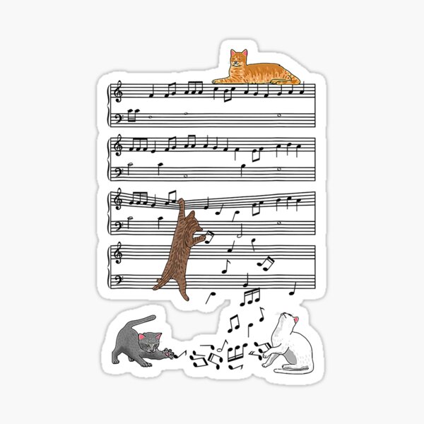 "Musical Cats Cat And Music Lover " Sticker for Sale by AaronWeedo ...
