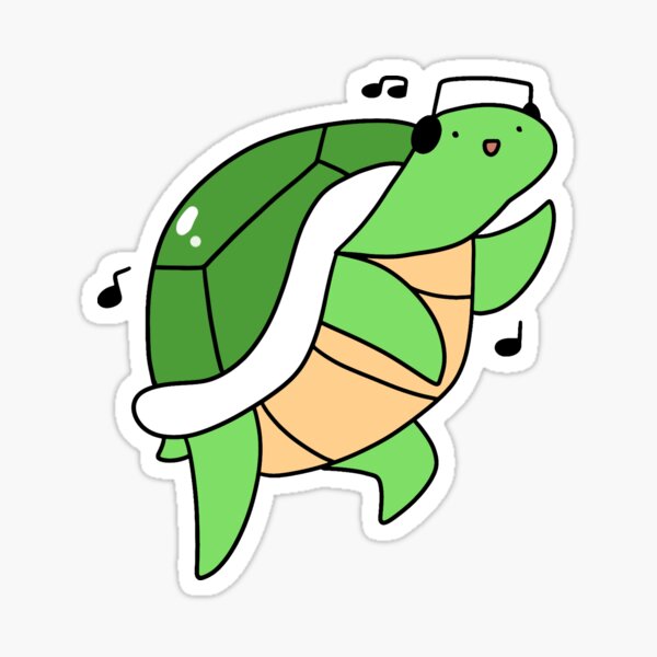 "Dancing Headphones Turtle " Sticker for Sale by SaradaBoru | Redbubble