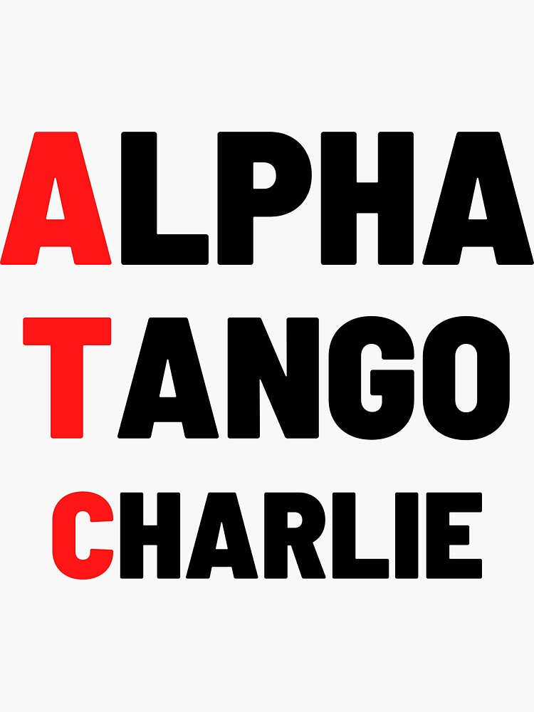"Alpha Tango Charlie ATC aviation" Sticker for Sale by VELATA | Redbubble