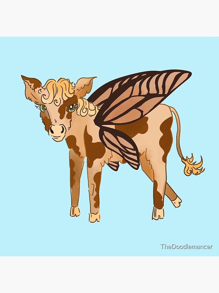 "Butterfly Caramel Cow blue sky version" Poster for Sale by ...
