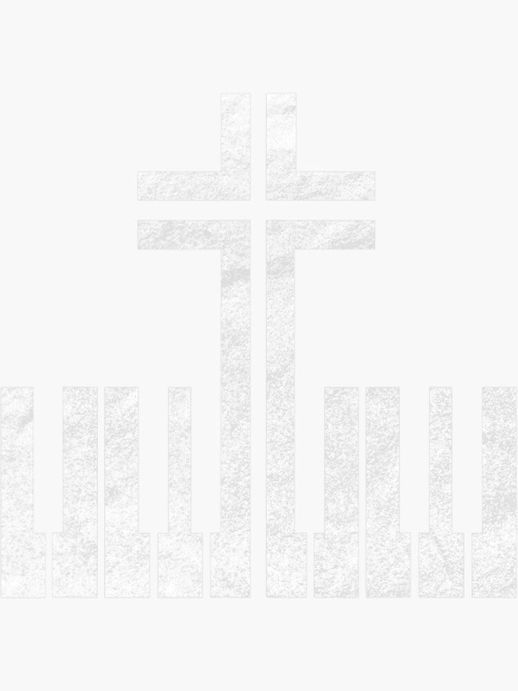 "Christian Piano Cross Keyboard Pianist God Jesus Music Band" Sticker ...