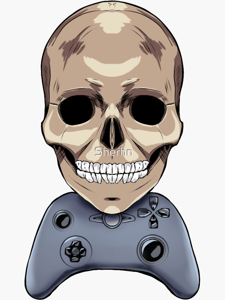 " Game over.Skull" Sticker by Sherhn | Redbubble