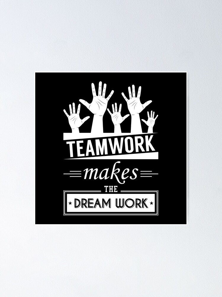 "Teamwork Makes The Dream Work, Vintage Typography print with Quote ...