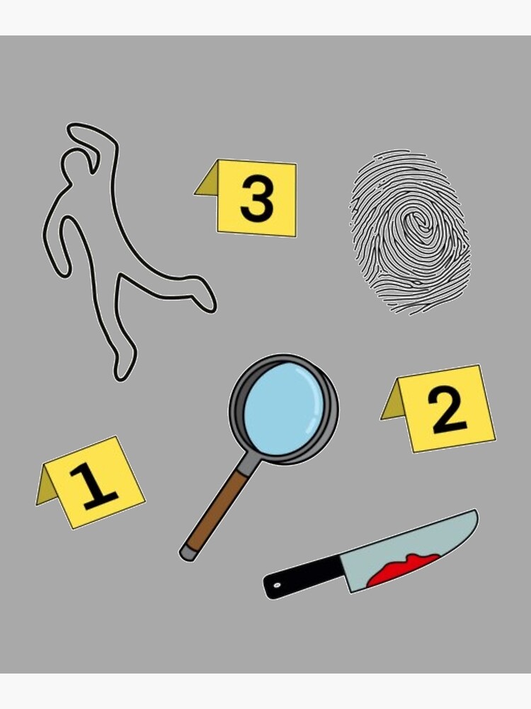 "True Crime Fan Sticker Pack" Photographic Print for Sale by ...