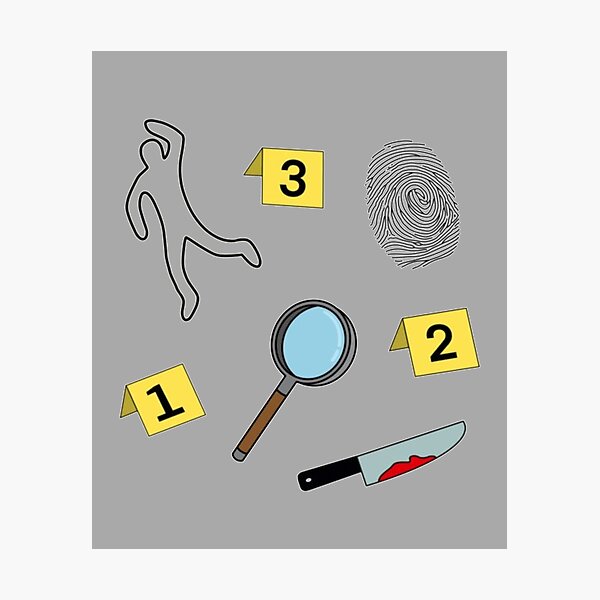 "True Crime Fan Sticker Pack" Photographic Print for Sale by ...