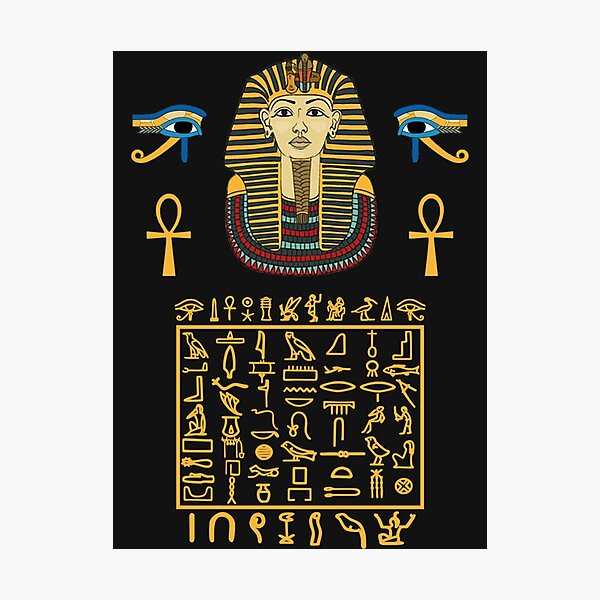 Lámina fotográfica «Letras jeroglíficas egipcias Símbolos Rey Tut ...