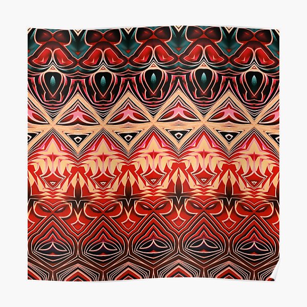 Póster «No.16 - Patrones y colores aztecas rojos de Florida. Vive libre ...