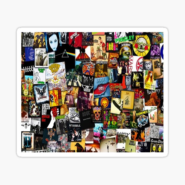 "Album Collage Music Rock " Sticker by Dienshion01 | Redbubble