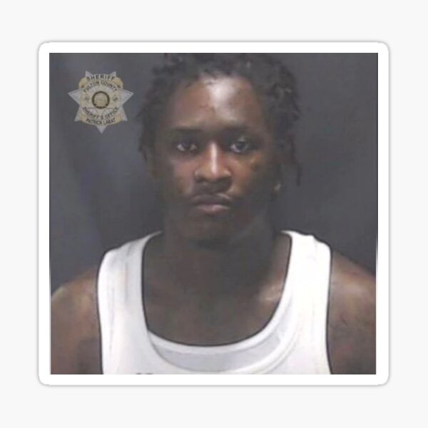"Young Thug Mugshot" Sticker by MedHdach | Redbubble