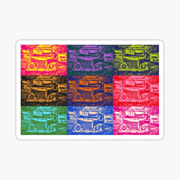 "Warhol Inspired Jeep Pop Art" Sticker for Sale by Kadwell | Redbubble