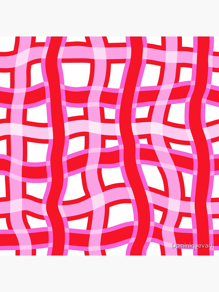 "Organic pink and red check pattern - Bold and Summery" Sticker for ...