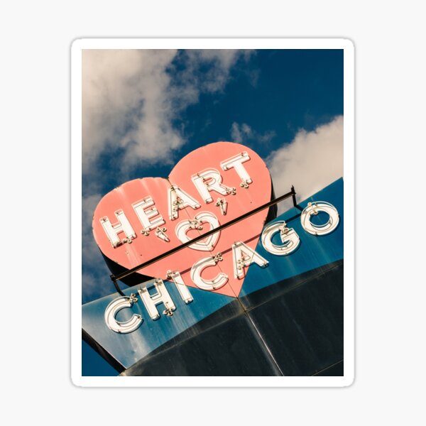 "Heart of Chicago 1" Sticker by Kadwell | Redbubble